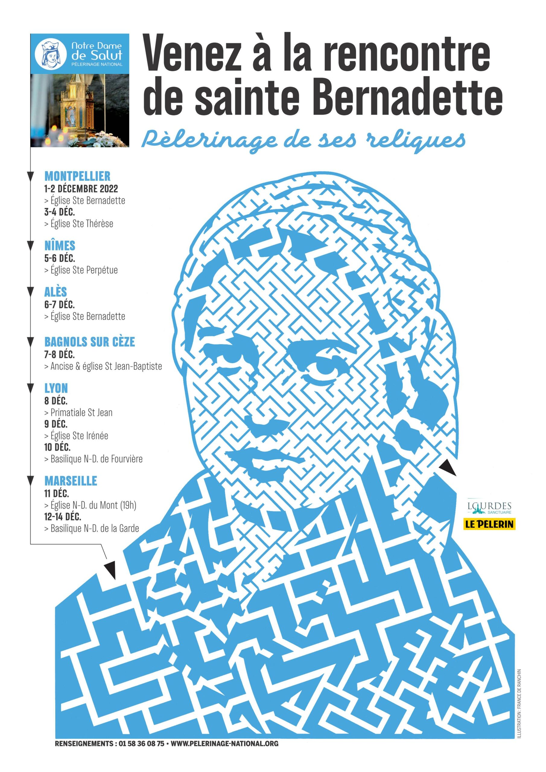 Pèlerinage des reliques de sainte Bernadette en France